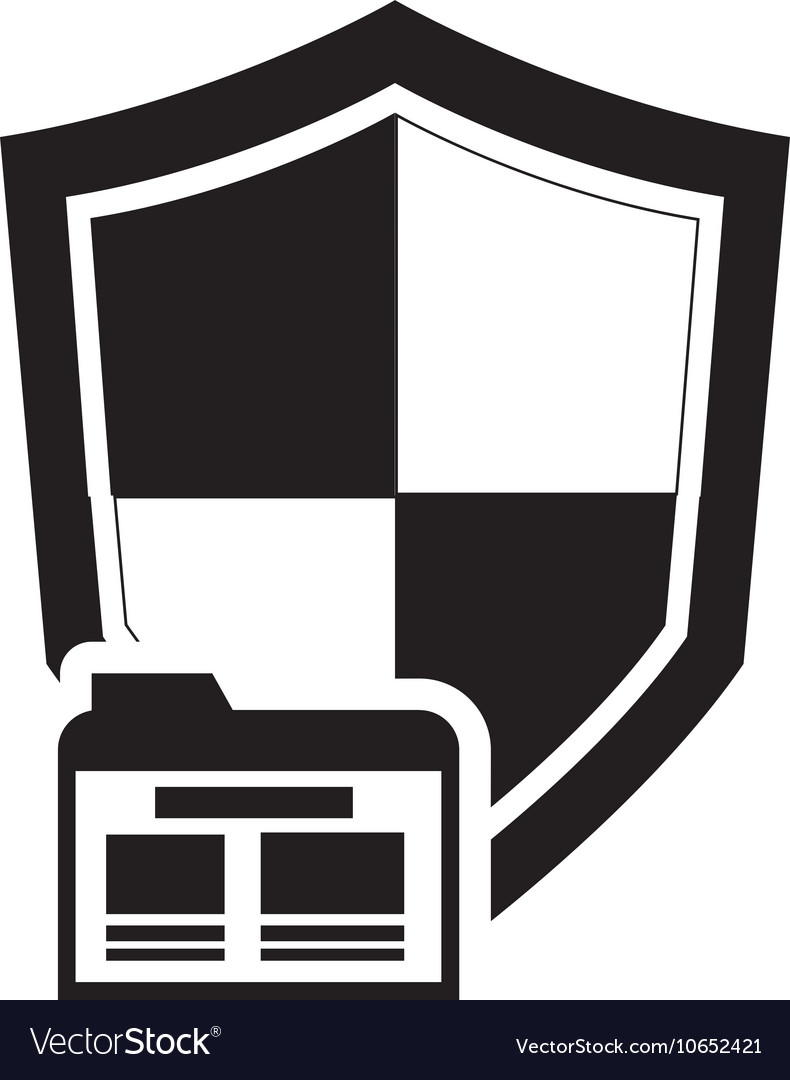 Single shield and file folder icon Royalty Free Vector Image