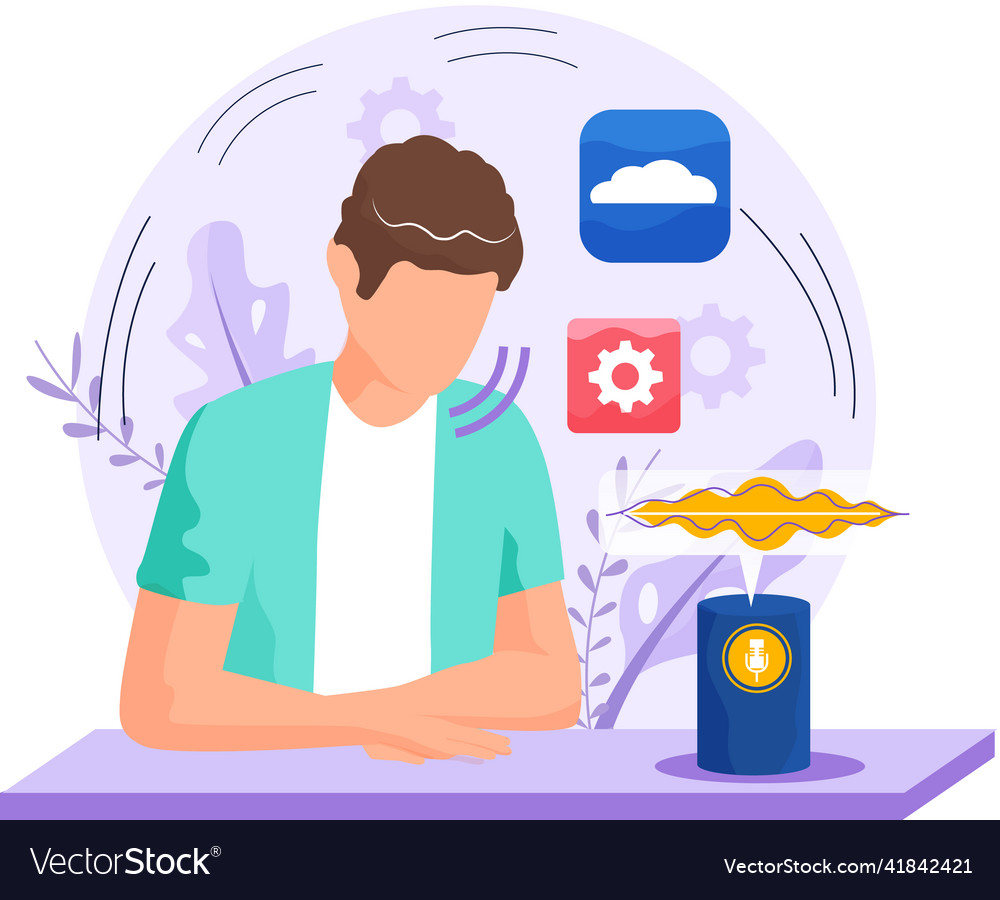 Speaker recognition vote controlled smart Vector Image