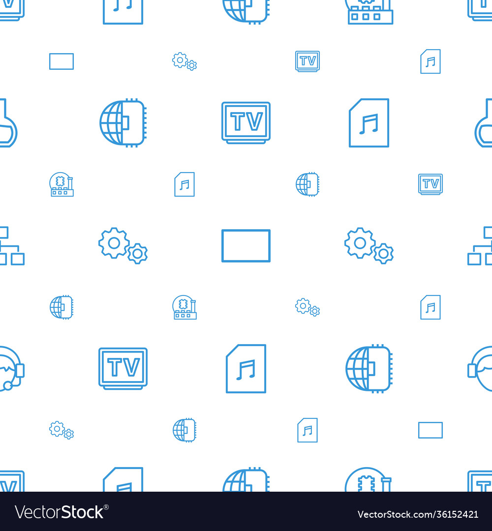 Technology icons pattern seamless white background