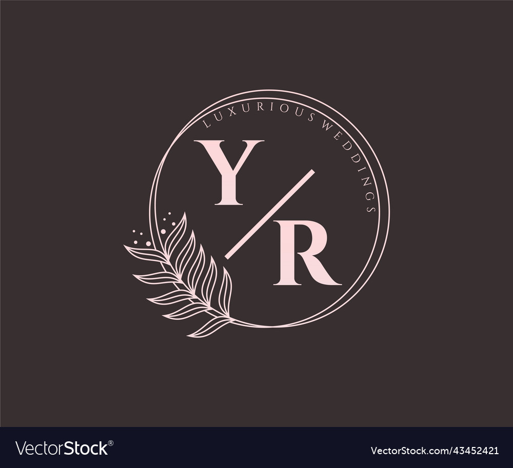 Yr initials letter wedding monogram logos Vector Image