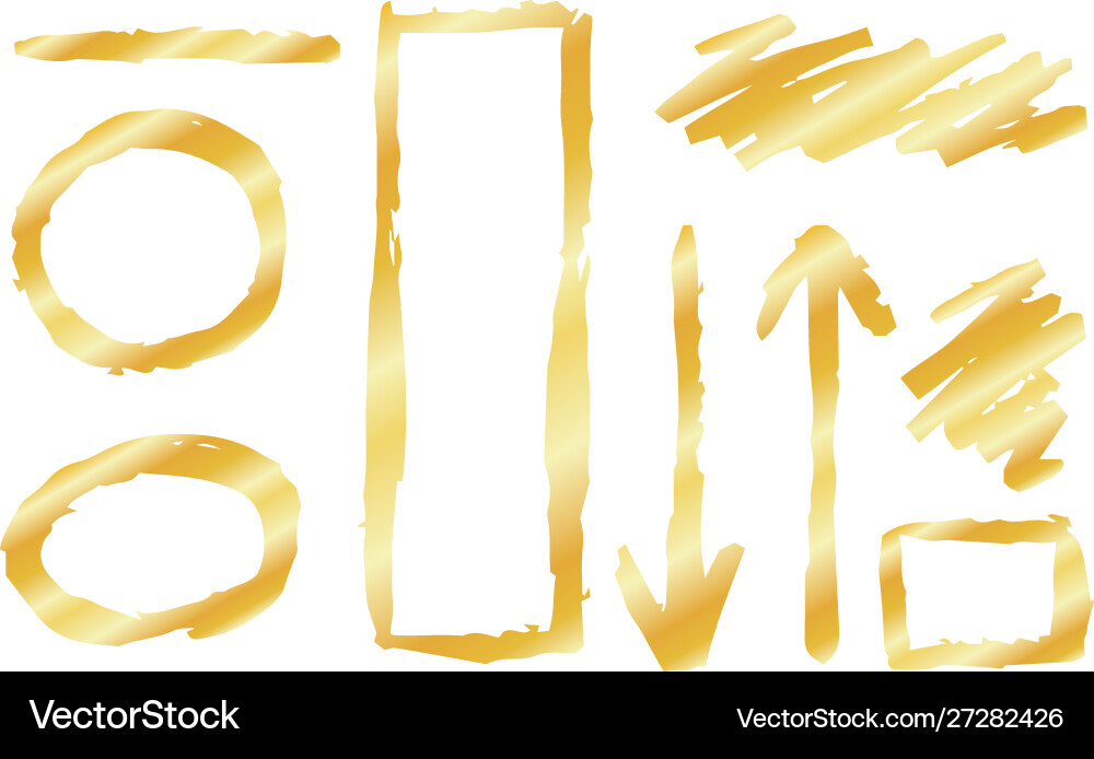 A gold sign written with brush Royalty Free Vector Image