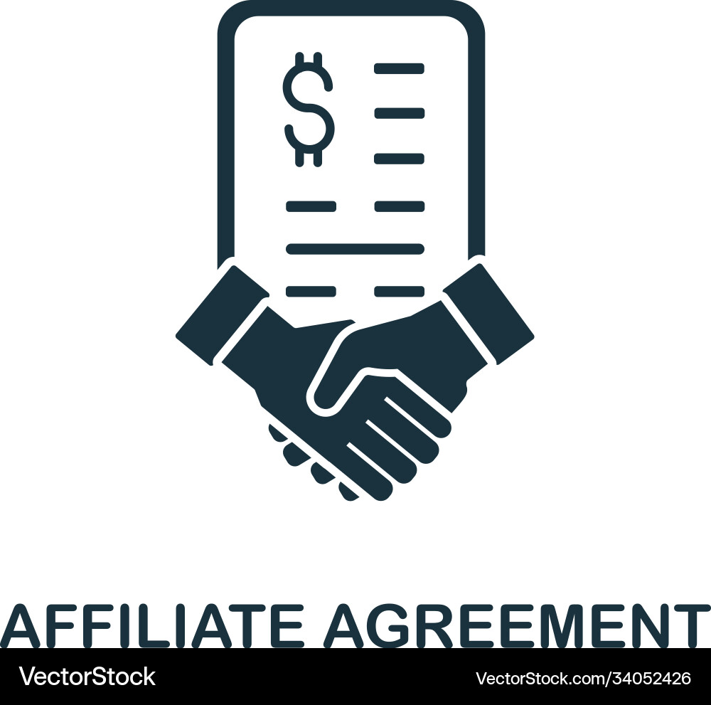 Affiliate agreement icon from marketing Royalty Free Vector