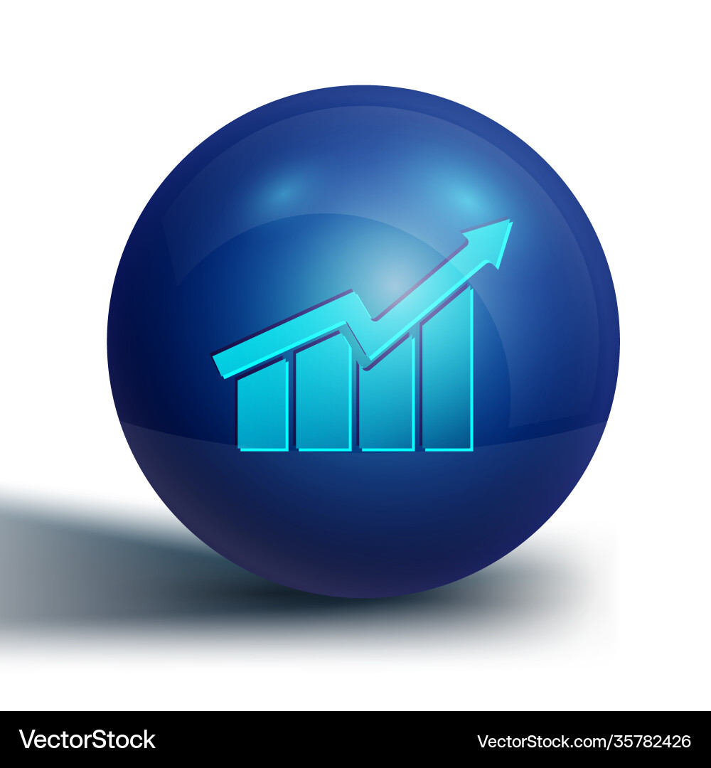 Blue financial growth increase icon isolated Vector Image