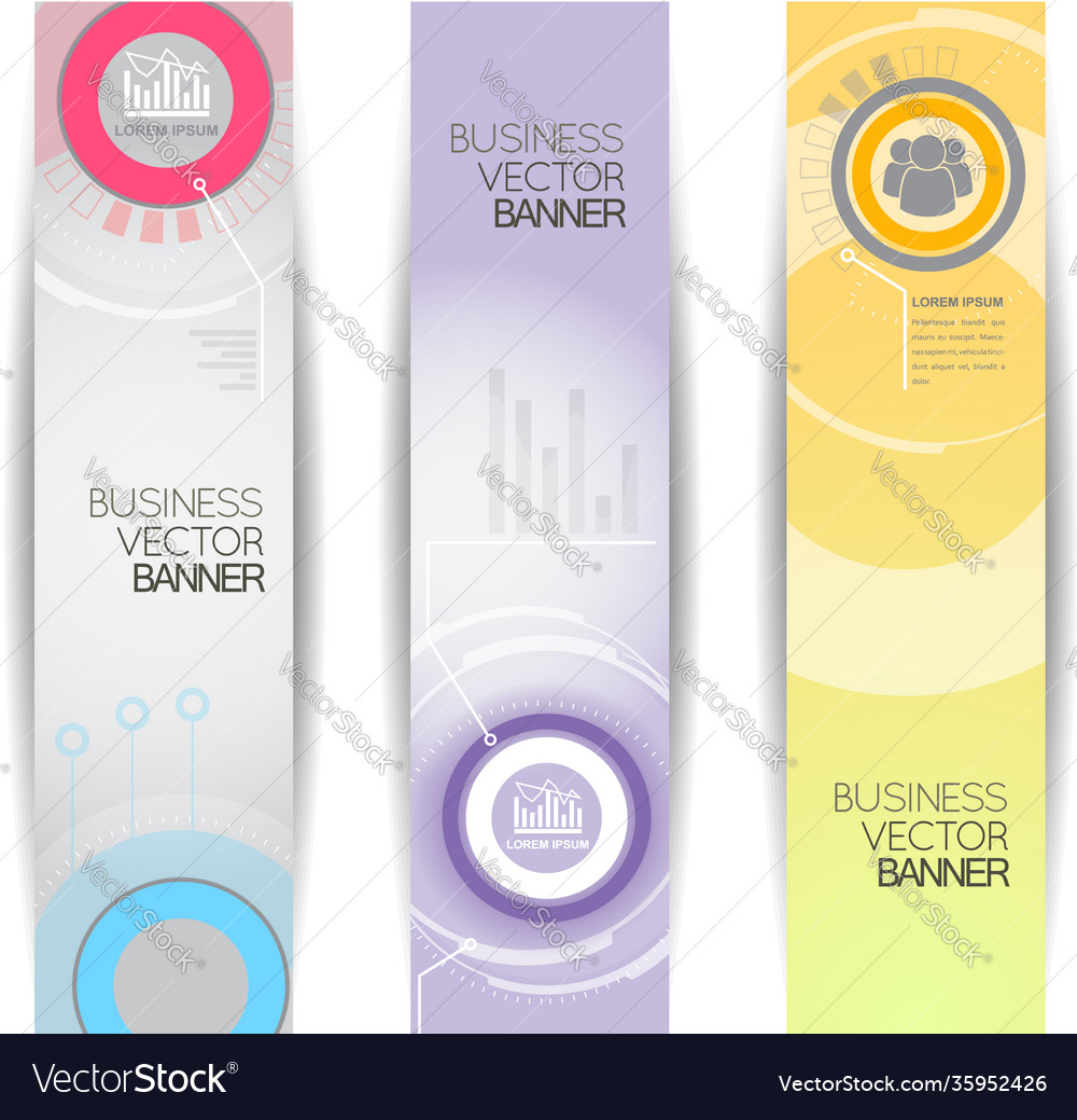 Business banners with software interface elements Vector Image