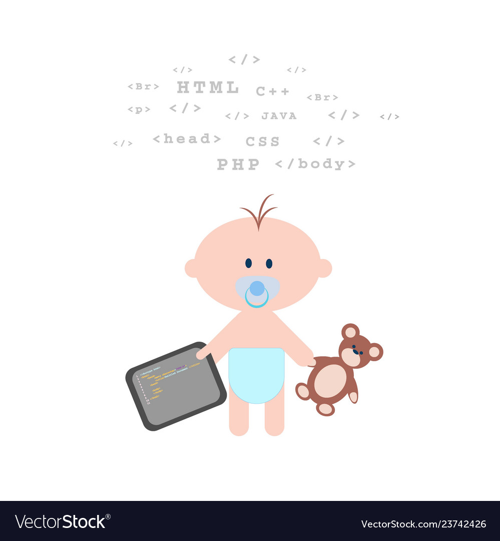 Children coding coding for kids Royalty Free Vector Image