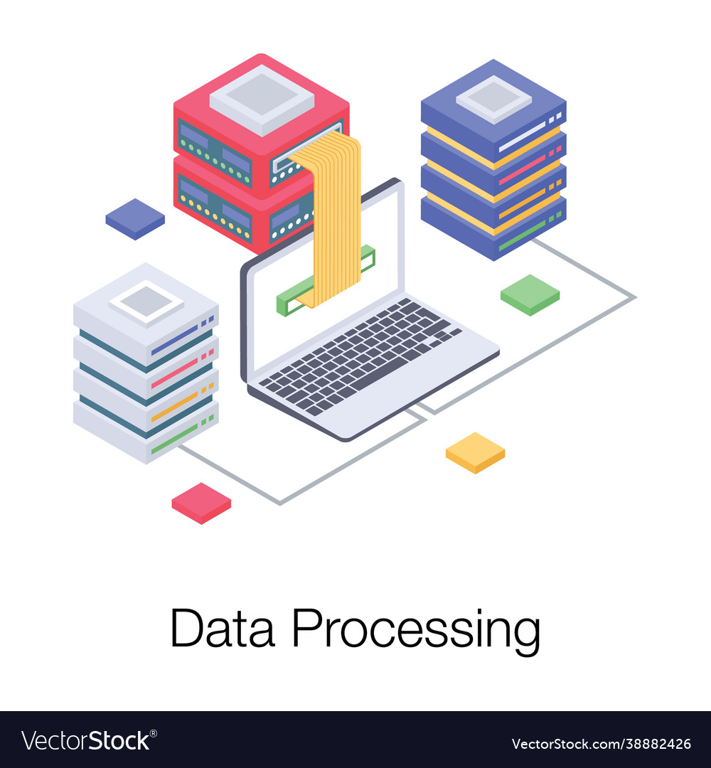 Database processing Royalty Free Vector Image - VectorStock