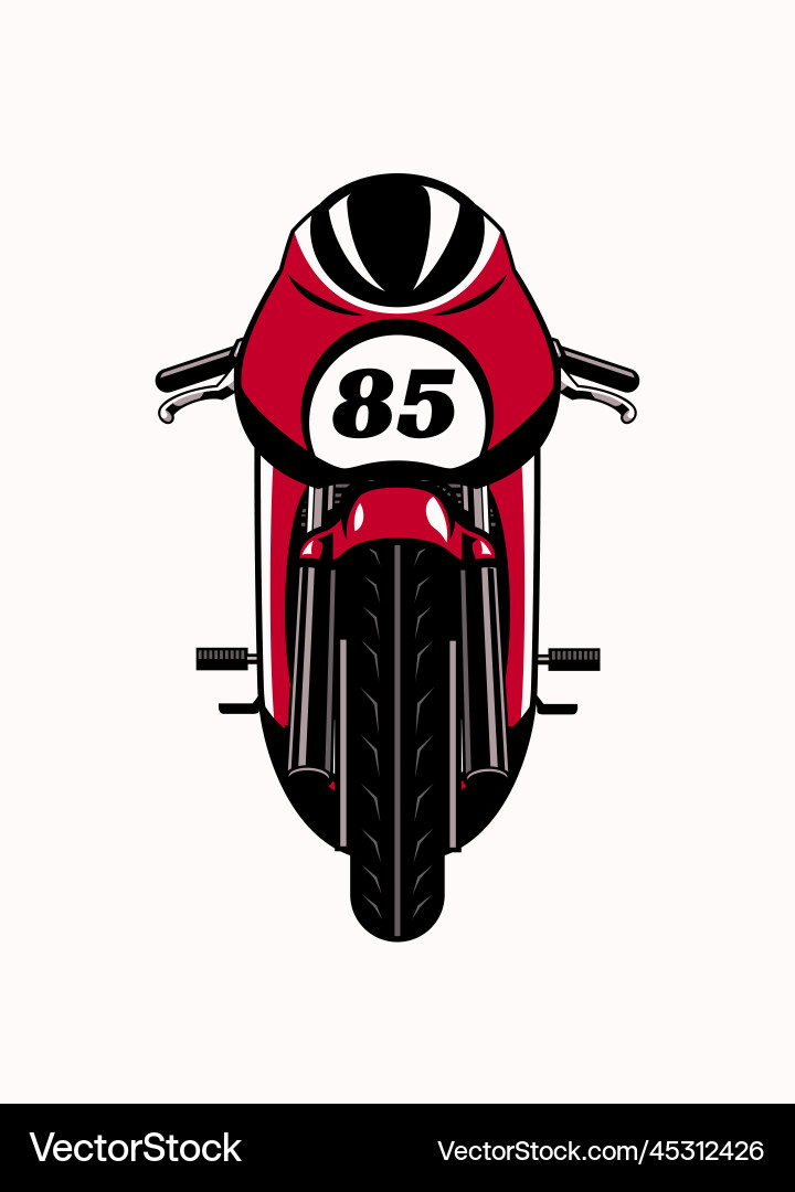Front side view of racing motorcycle Royalty Free Vector