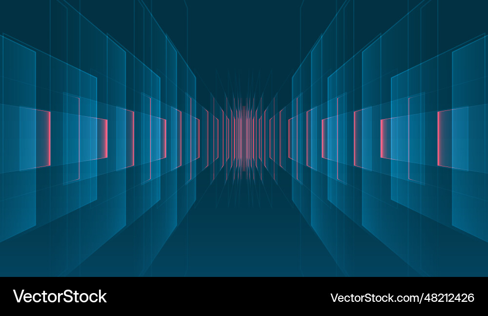 Futuristic portal or tunnel Royalty Free Vector Image