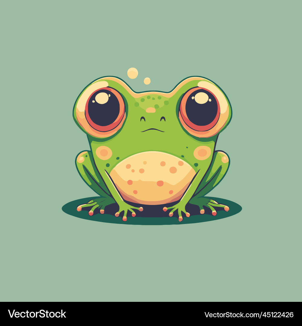 Green frog character logo mascot design Royalty Free Vector