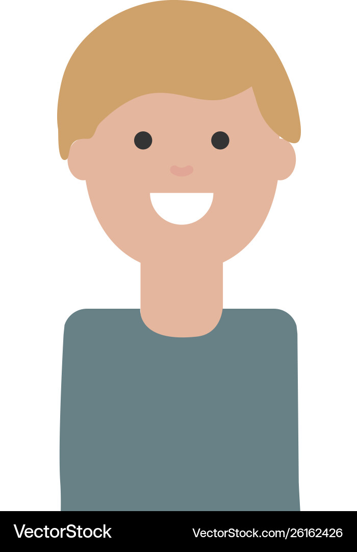 Happy young man avatar character Royalty Free Vector Image