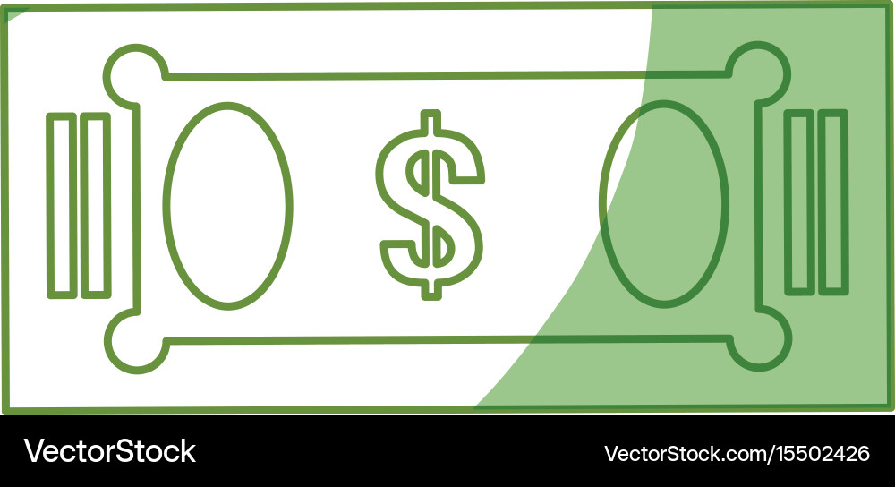 Isolated green money bill Royalty Free Vector Image