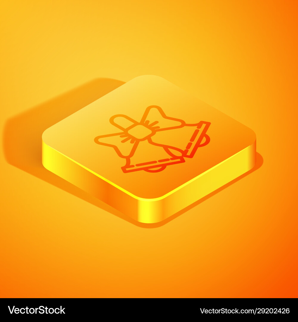Isometric line merry christmas ringing bell icon Vector Image