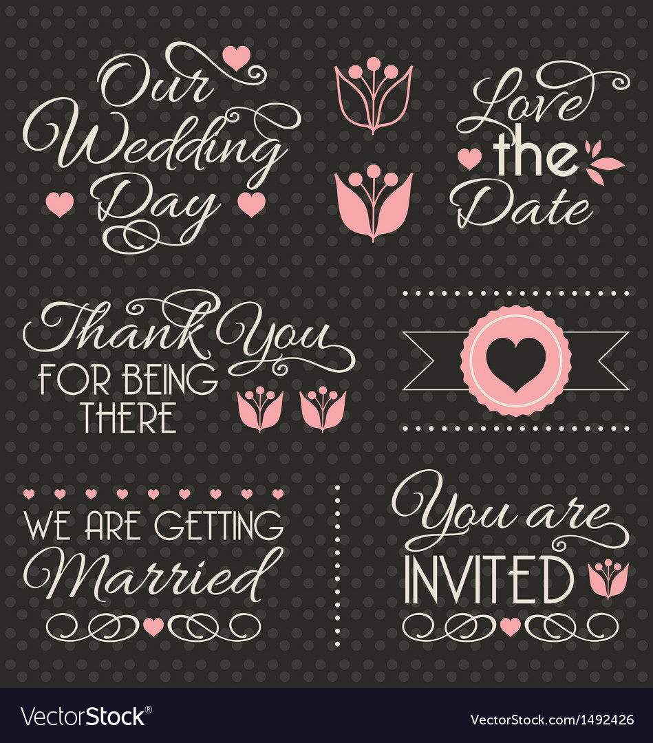 Wedding design elements Royalty Free Vector Image