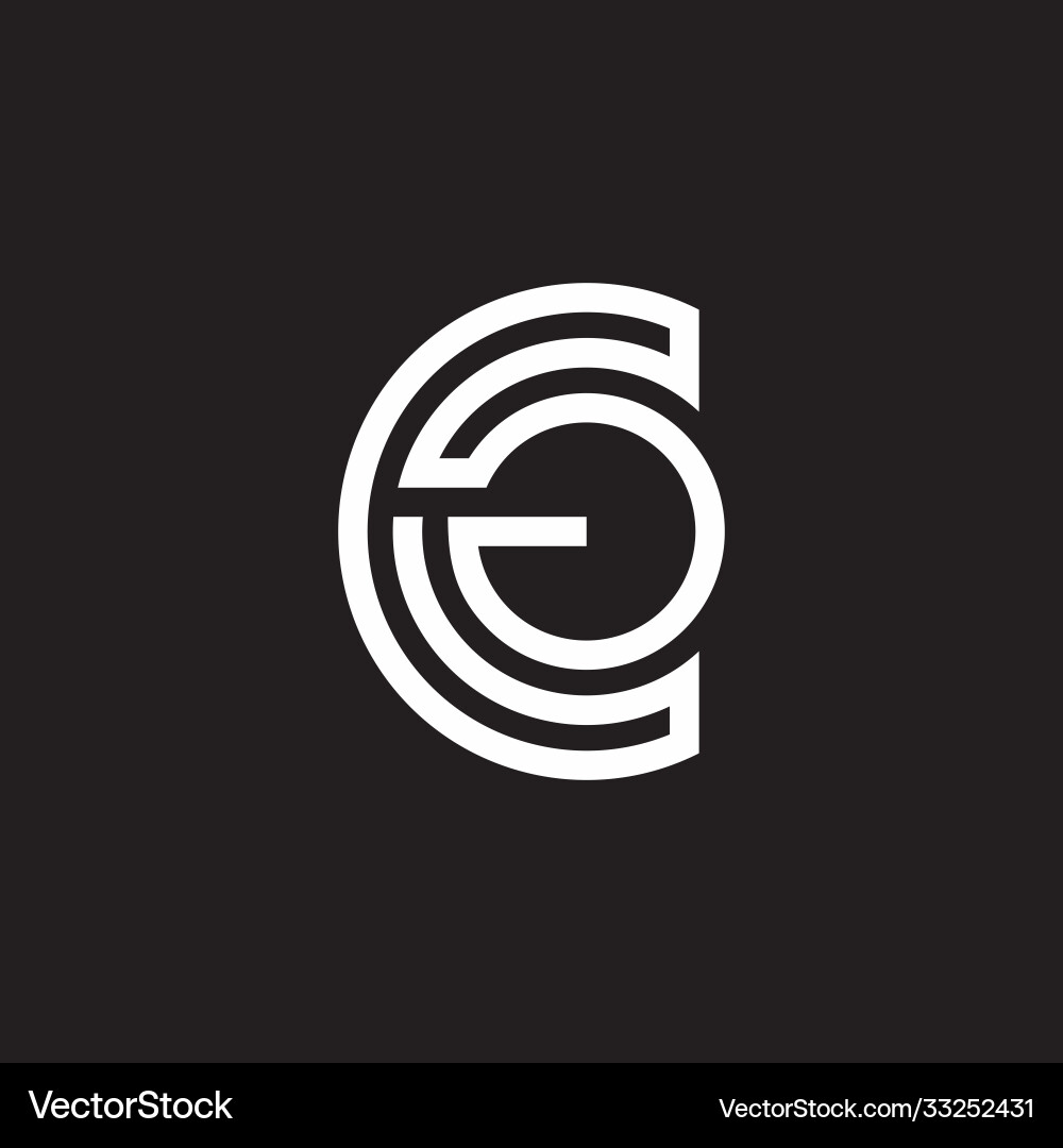 Abstract letter cg stripes linear design symbol Vector Image