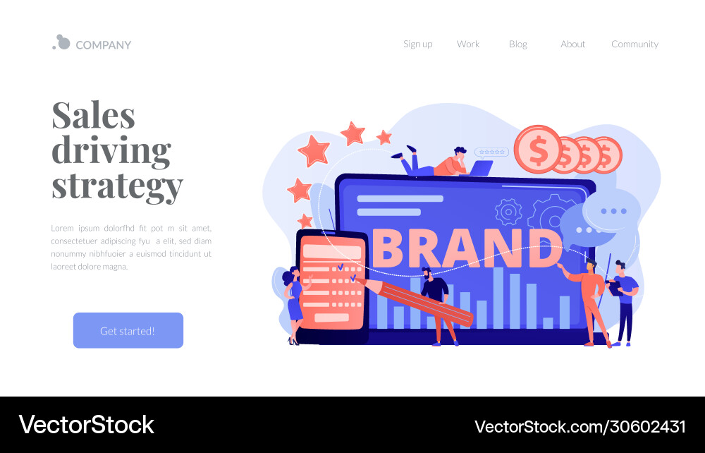 Brand reputation concept landing page Royalty Free Vector