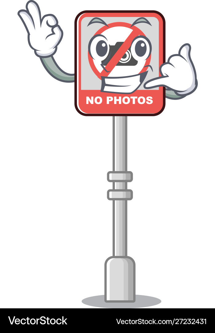 Call me no camera on edge mascot road Royalty Free Vector
