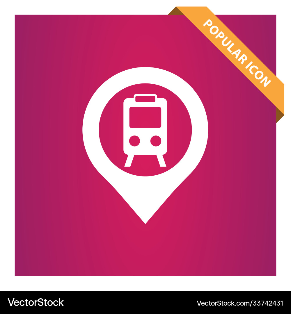 City railway station pin icon Royalty Free Vector Image