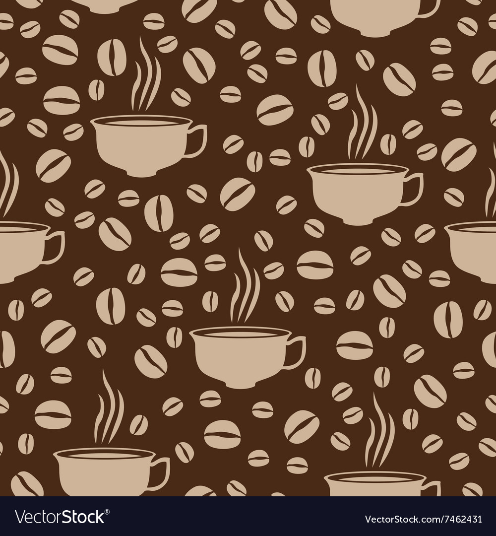 Coffee cap pattern beige Royalty Free Vector Image