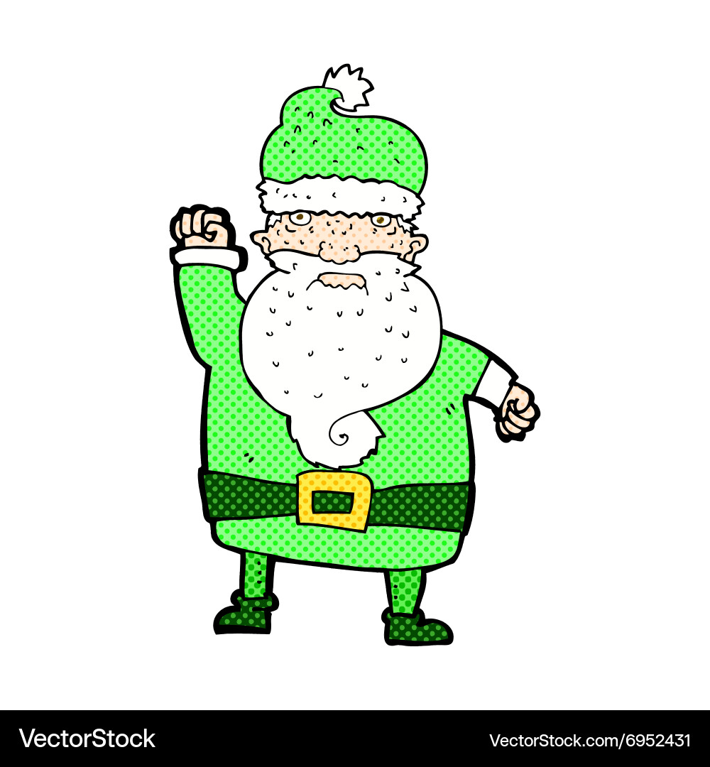 Comic cartoon angry santa claus Royalty Free Vector Image