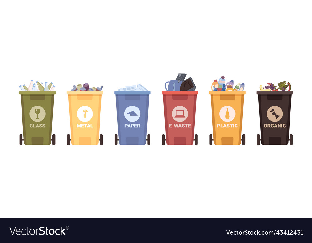 Containers for garbage separation sorting Vector Image