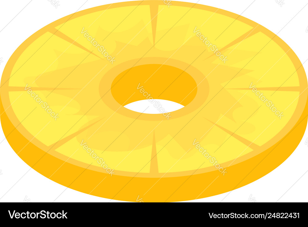 Cutted pineapple piece icon isometric style Vector Image