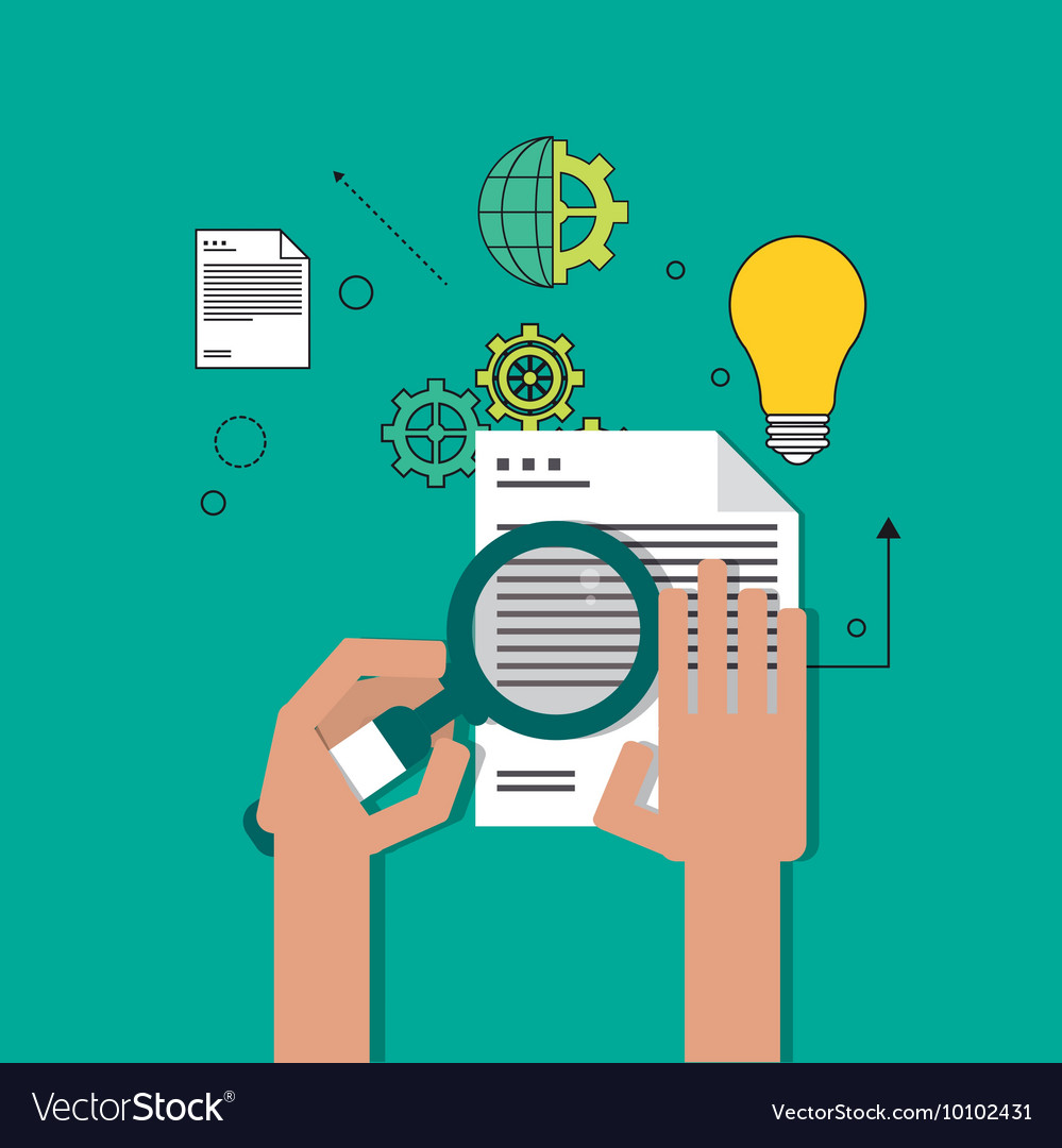 Document and lupe icon professional solution Vector Image