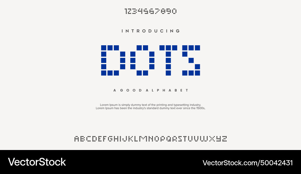 Dots sport modern future bold alphabet font Vector Image