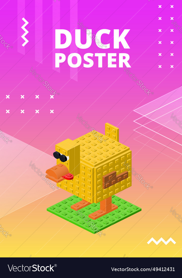 Duck poster for print and design Royalty Free Vector Image