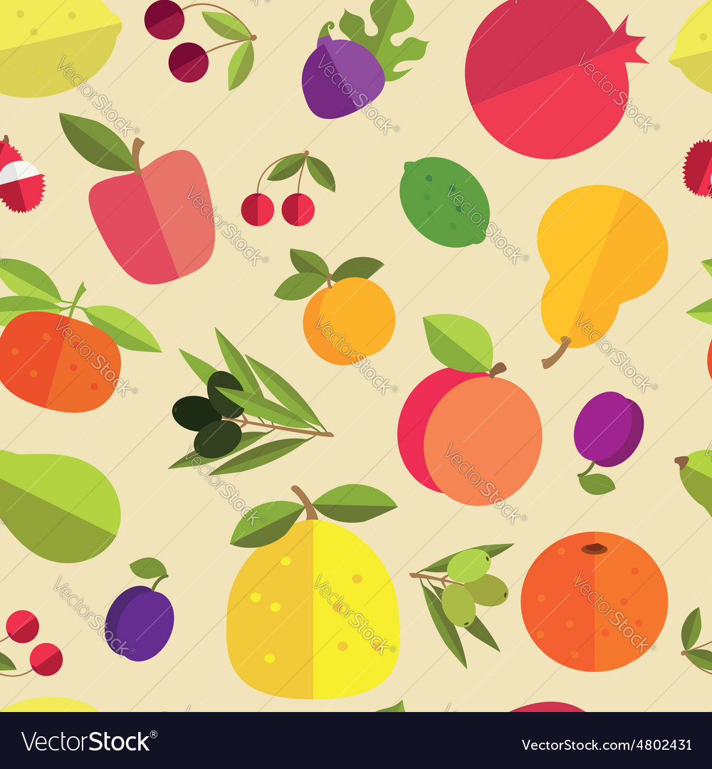 Fruit seamless pattern Royalty Free Vector Image