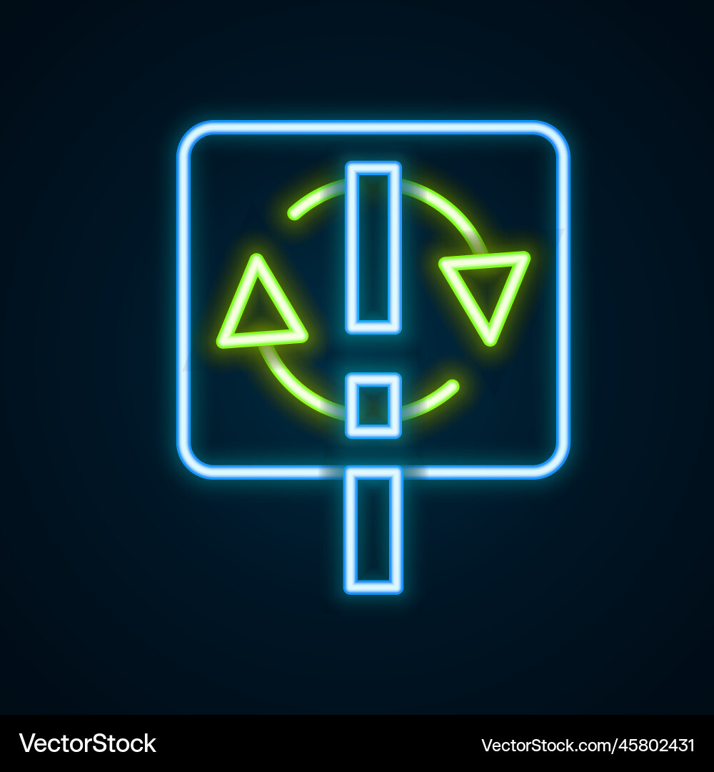Glowing neon line recycle symbol icon isolated Vector Image