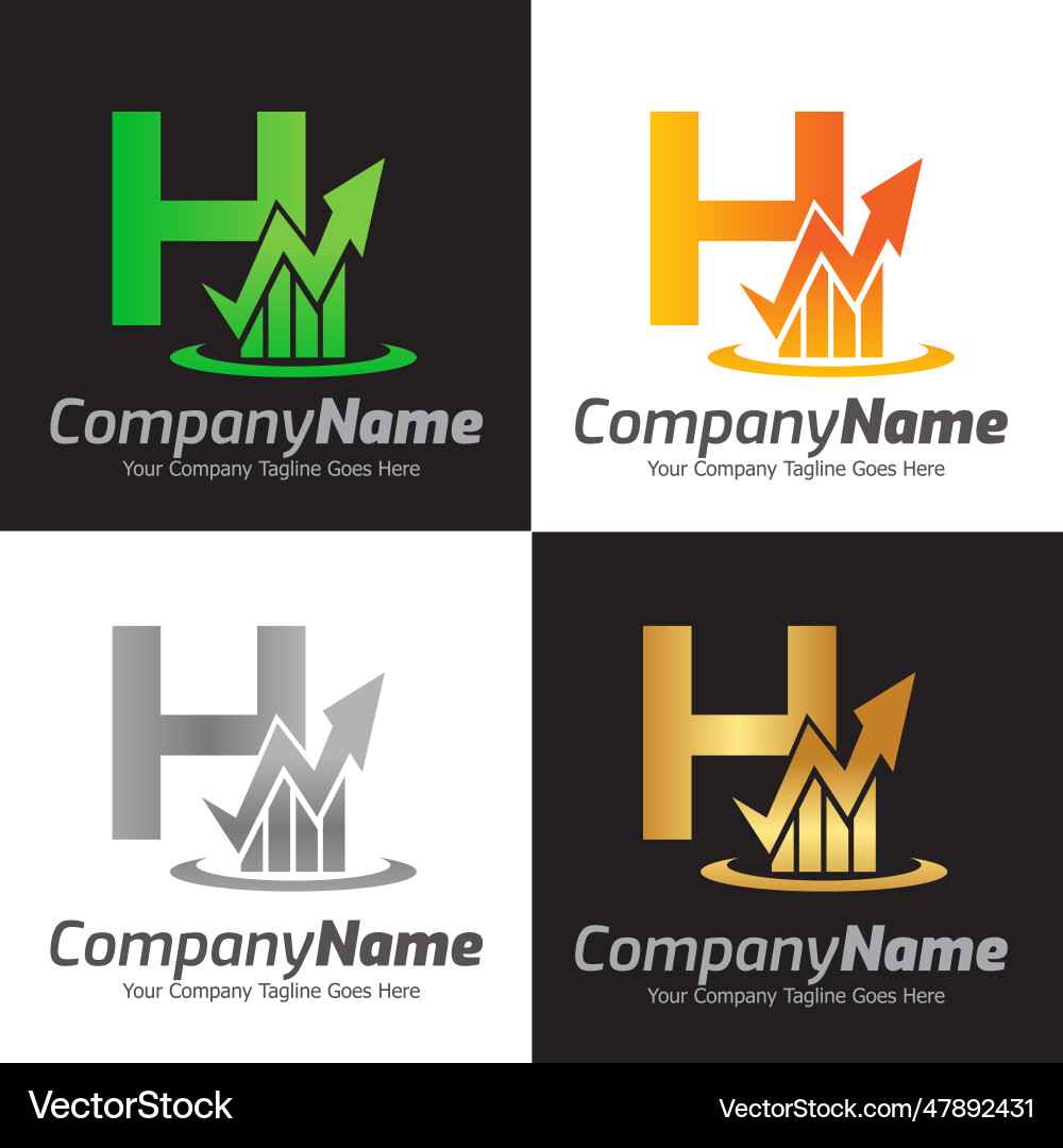 Letter h logo template colorful h Royalty Free Vector Image
