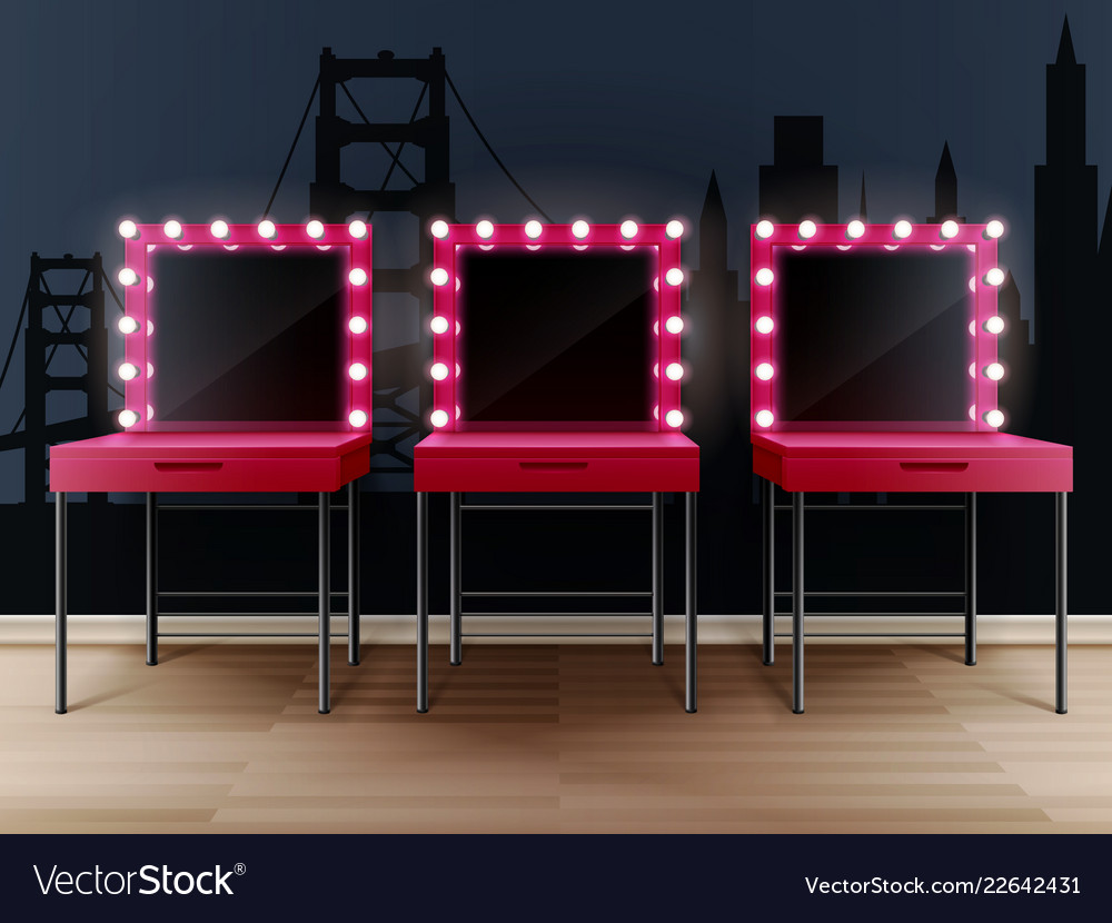 Makeup mirrors composition Royalty Free Vector Image