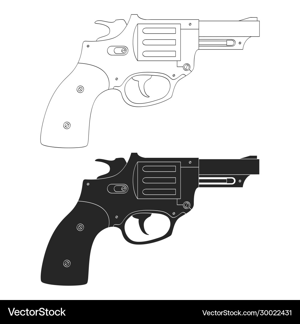 Monochrome icon with revolver Royalty Free Vector Image