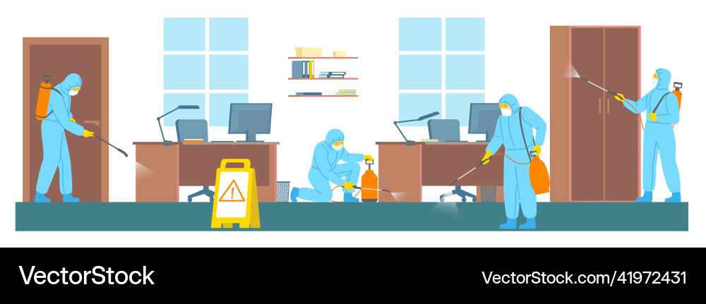 Office disinfection cleaning service Royalty Free Vector
