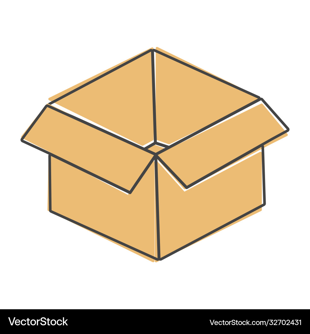 Open box image sign parcel and goods cartoon Vector Image