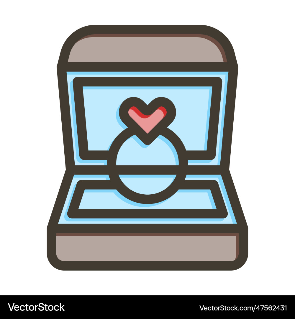 Ring box thick line filled colors for personal Vector Image