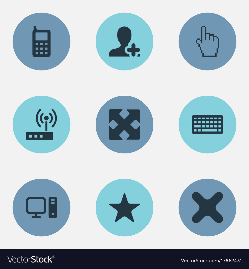 Set of simple technology icons Royalty Free Vector Image