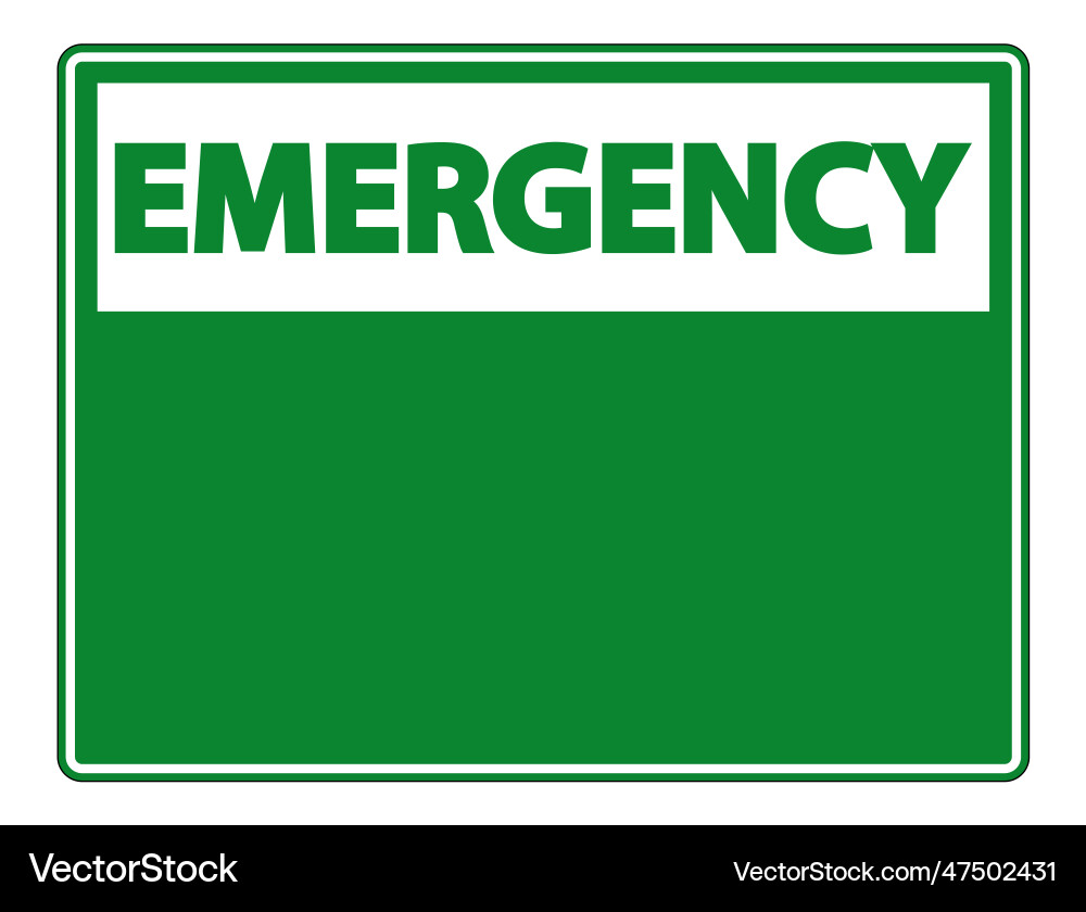 Symbol emergency sign label on white background Vector Image