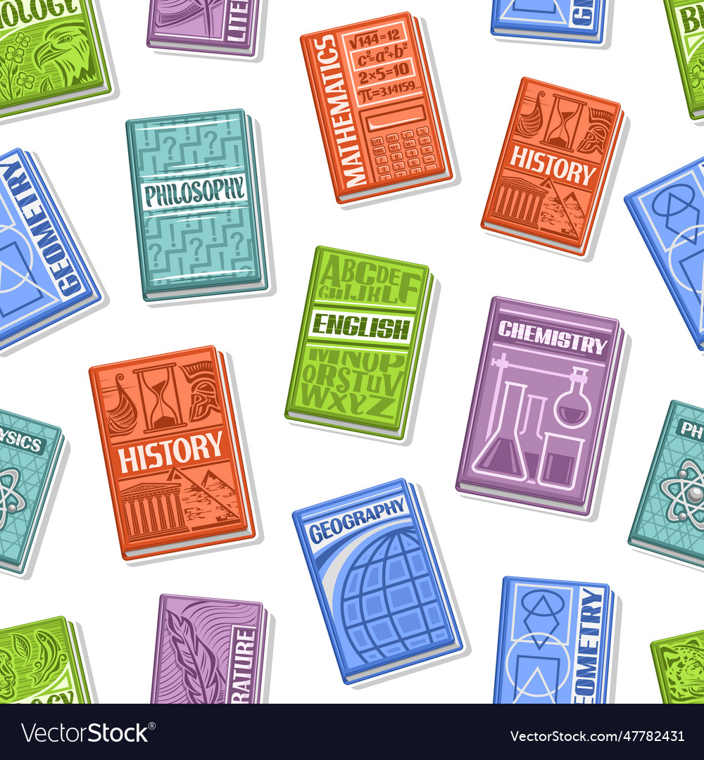 Textbook seamless pattern Royalty Free Vector Image