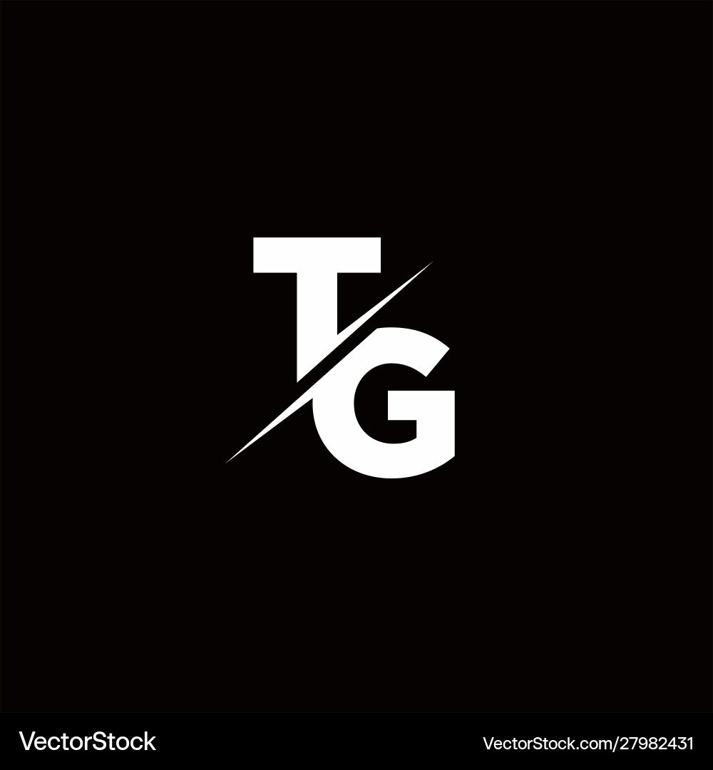 Tg logo letter monogram slash with modern Vector Image
