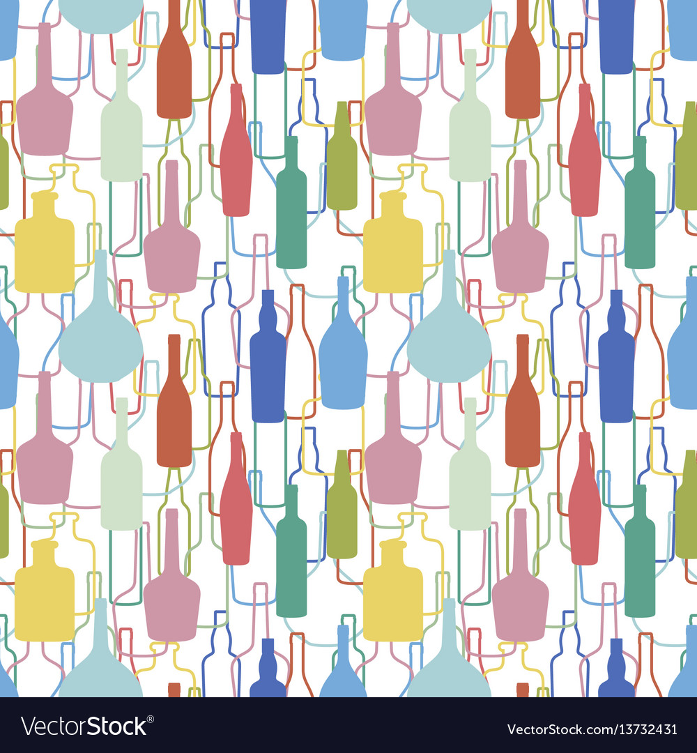 Wine bottles pattern Royalty Free Vector Image
