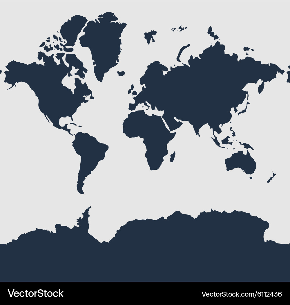 Black map of the world Royalty Free Vector Image
