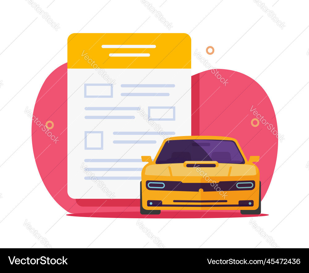 Car tax form claim application filing icon auto Vector Image