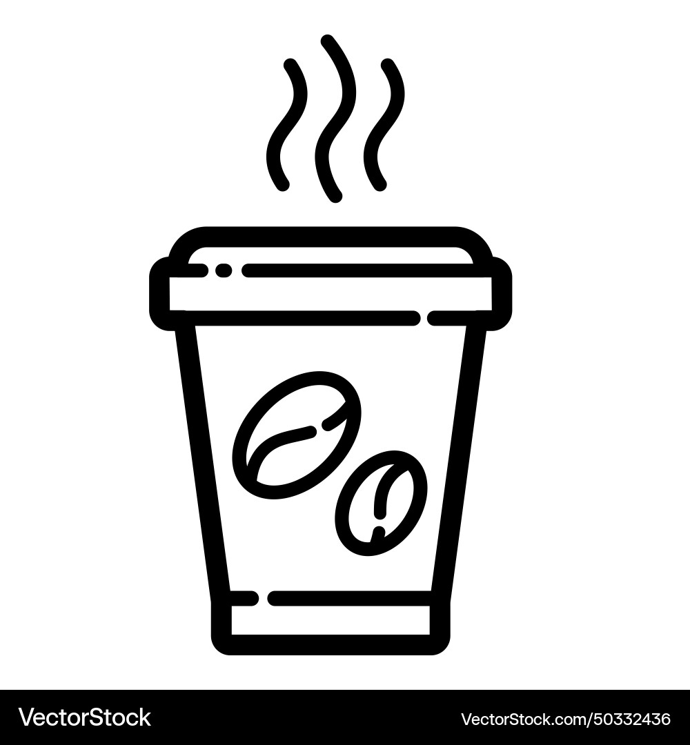 Coffee cup flat icon isolated on white background Vector Image