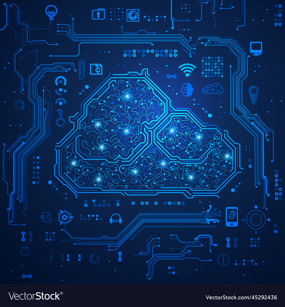 Concept of cloud computing technology shape Vector Image