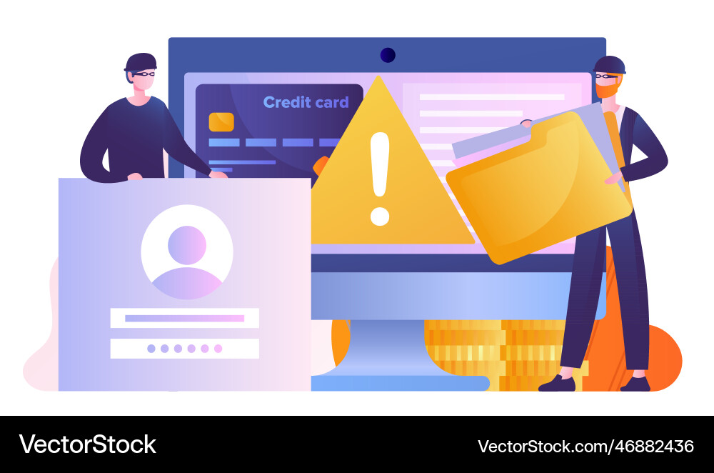 Cyber criminals concept Royalty Free Vector Image