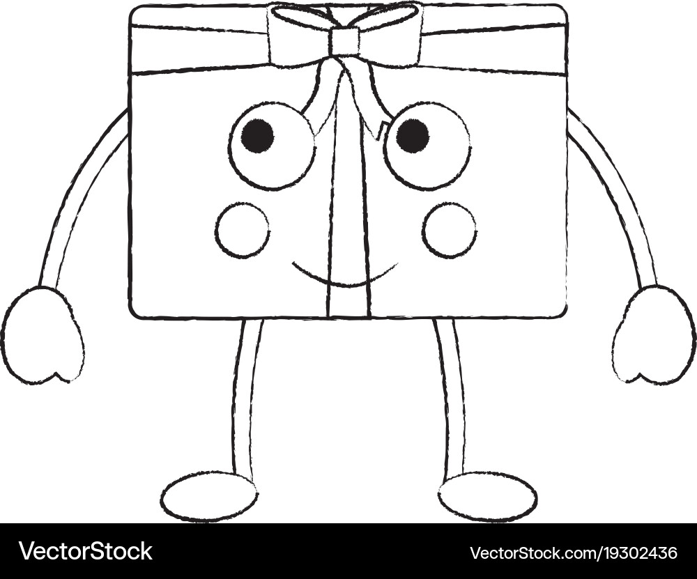 Gift box happy emoji icon imag Royalty Free Vector Image