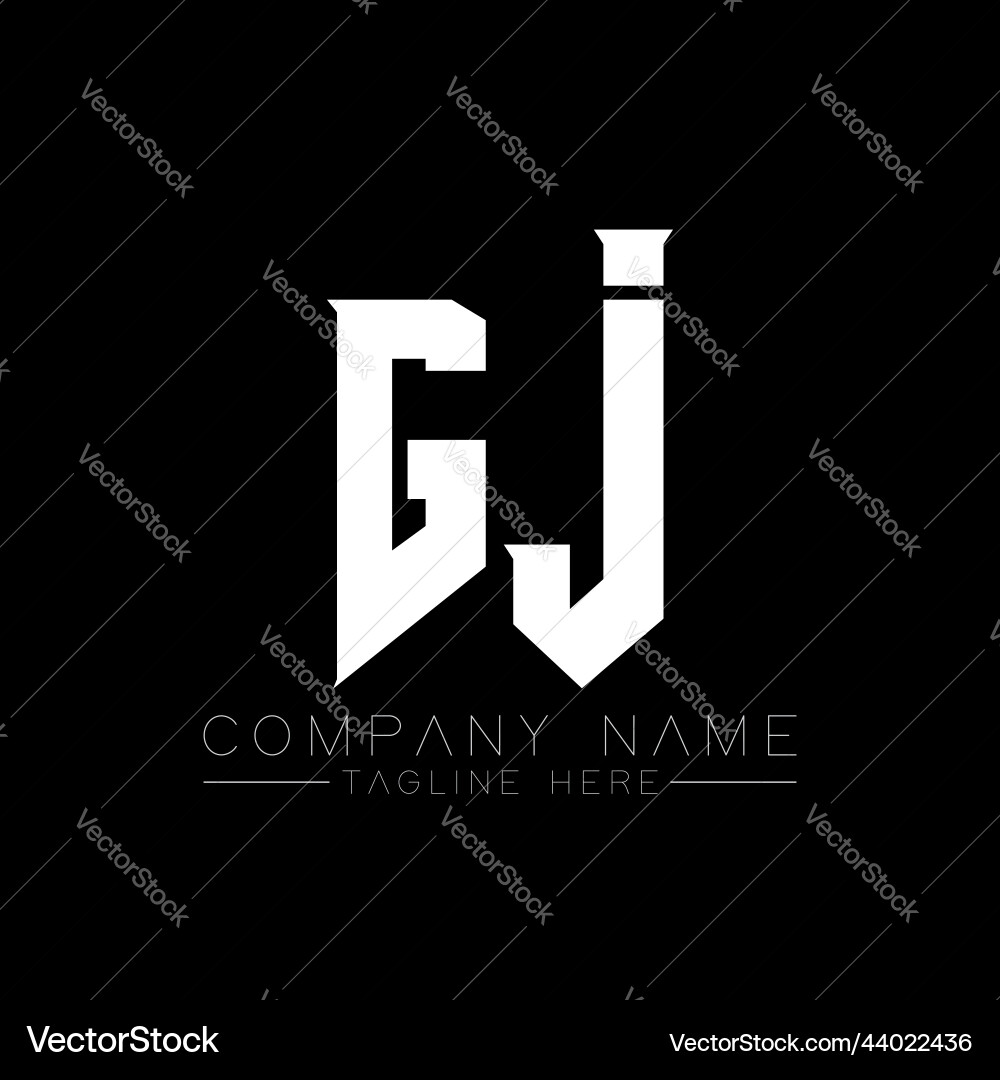 Gj letter logo design initial letters gamings Vector Image