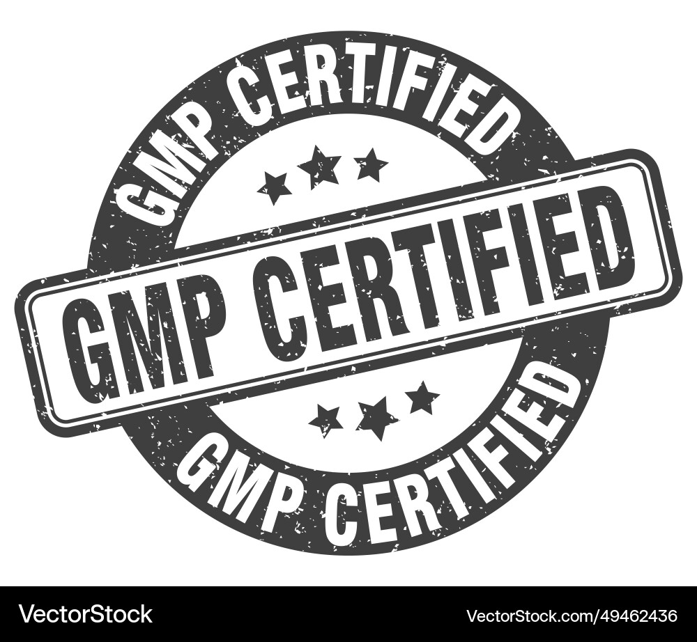 Gmp certified stamp gmp certified label round Vector Image