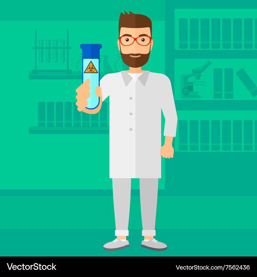 Laboratory assistant with test tube Royalty Free Vector